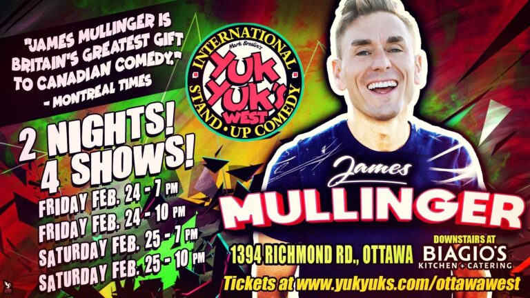 James Mullinger at Yuk Yuk’s Ottawa West – All shows – Simone Comedy
